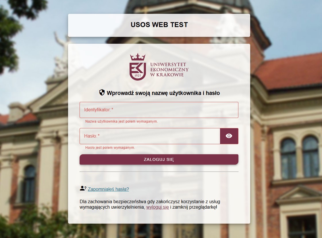 rejestracja zetonowa dla studentów – CSI-UEK